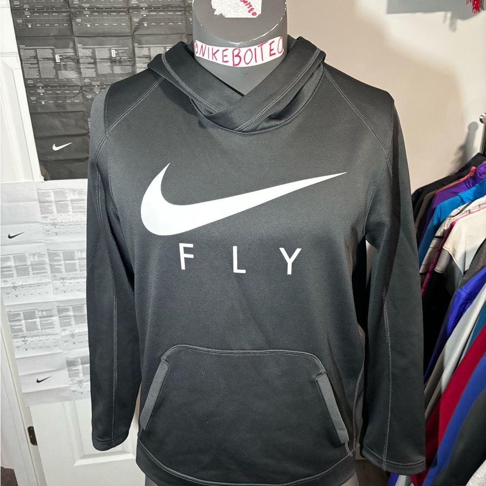 Nike Fly Dri Fit Mens Charcoal Gray Hoodie Athletic S… - Gem